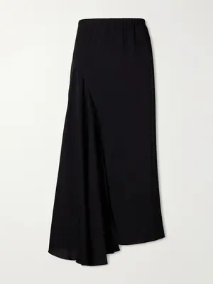 Sharon Wauchob Tria Asymmetric Duchesse-satin Midi Skirt - Black