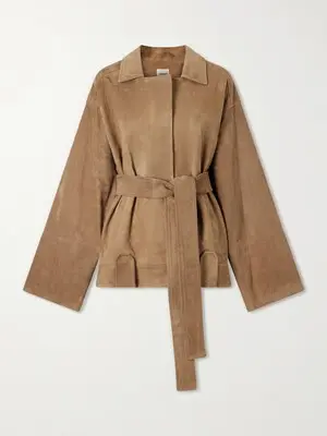 Khaite Alder Suede Jacket - Neutrals