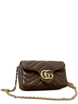 Gucci Gg Marmont Leather Mini Bag - Brown