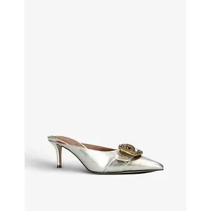 Kurt Geiger Mayfair Buckle-embellished Leather Heeled Mules
