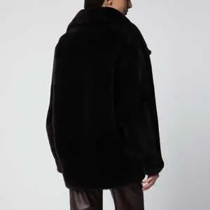 BLANCHA Chocolate Zip-up Shearling Jacket