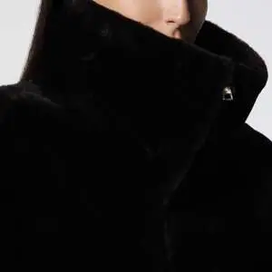 BLANCHA Chocolate Zip-up Shearling Jacket