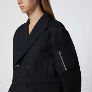 Sacai Double-breasted Wool And Nylon Blend Jacket
