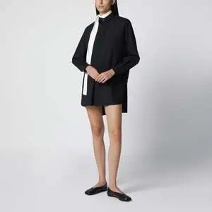 Sacai Wool-blend Mini Shirt Dress - Black