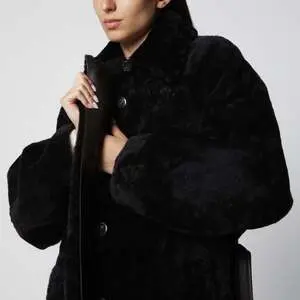 BLANCHA Chocolate Belted Fur Coat