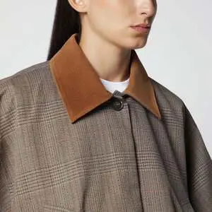 RÓHE Brown Prince Of Wales Wool Jacket - Beige
