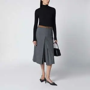 Prada Ribbed Turtleneck Sweater With Triangle Logo