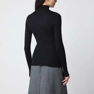 Prada Ribbed Turtleneck Sweater With Triangle Logo