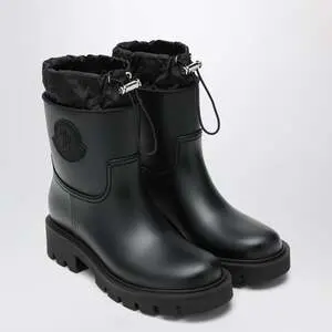 Moncler Kickstream Rain Boots In Pvc And Nylon - Black