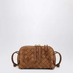 Bottega Veneta Intrecciato Concert Zip Leather Pouch - Brown