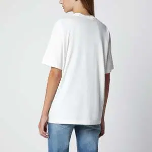 Gucci Cotton And Silk Jersey T-shirt With Logo Print - White