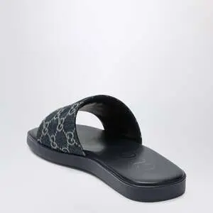 Gucci Gg Denim Slider Sandal In Flurry - Blue