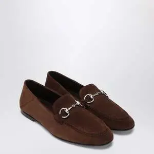Gucci Jordaan Soft Suede Loafers With Horsebit Detail - Brown
