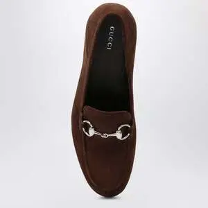 Gucci Jordaan Soft Suede Loafers With Horsebit Detail - Brown