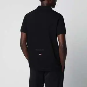 Moncler Cotton Piqué Polo Shirt With Logo Patch