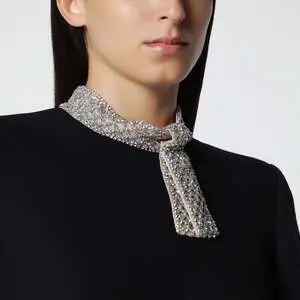 Valentino Garavani Silk Cady Couture Dress With Rhinestone Embellishment