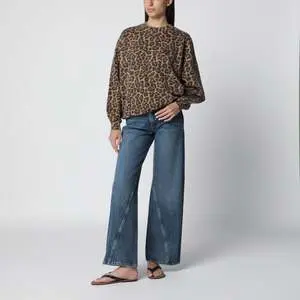 ANINE BING Miles Hoodie With Leopard Print