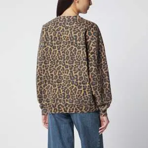 ANINE BING Miles Hoodie With Leopard Print