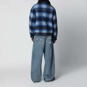 Balenciaga Plaid Wool Flannel Bomber Jacket