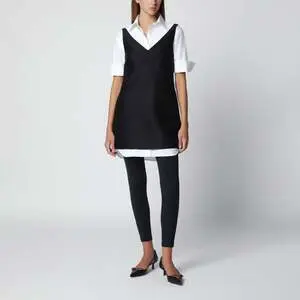 Balenciaga Hybrid Chemisier Mini Dress In Wool And Silk - Black
