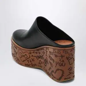 Chloé Maxime Wedge Sabot In Calfskin Leather