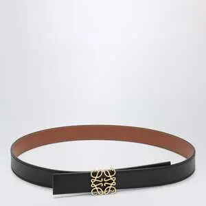 Loewe Reversible Anagram Belt In Smooth Calfskin - Brown