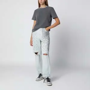 GOLDEN GOOSE Light Crystal Embellished Wide-leg Jeans