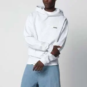 Jacquemus Hoodie With Grosgrain Logo - Grey