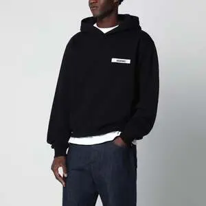 Jacquemus Hoodie With Grosgrain Logo - Black