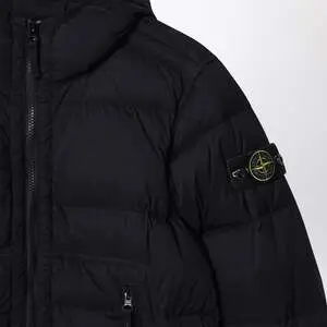 Stone Island Nylon Hooded Down Jacket - Black