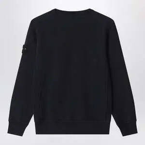 Stone Island Cotton Sweatshirt With Compass Patch - Black