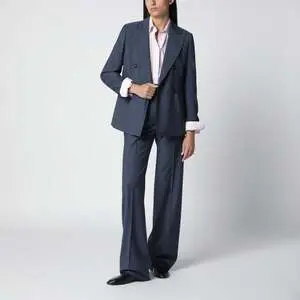 Max Mara Classic Trousers In Virgin Wool - Blue