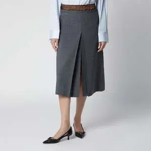 Prada Slate Wool Skirt