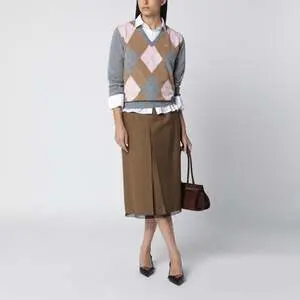 Prada Wool Skirt With Organza Insert