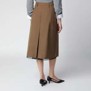 Prada Wool Skirt With Organza Insert