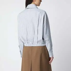 Prada Checked Cotton Shirt With Scarf Detail