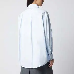 Prada Cotton Shirt With Integrated Scarf Detail