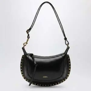 Isabel Marant Étoile Oskan Moon Studded Calfskin Leather Bag - Black