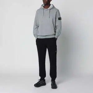 Stone Island Mélange Cotton Hoodie - Grey