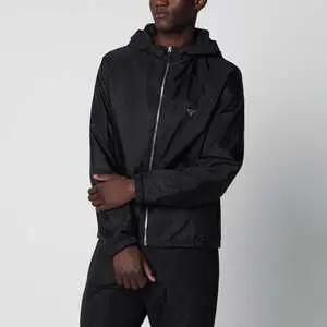 Prada Re-nylon Hooded Jacket With Drawstring Hem - Black