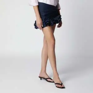 Jacquemus Playa Mini Skirt In Swimsuit Jersey Navy