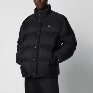 Prada Convertible Re-nylon Down Jacket - Black
