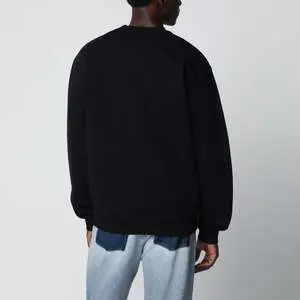 Jacquemus Crewneck Sweatshirt With Grosgrain Logo - Black