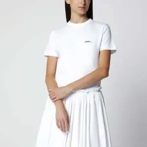 Jacquemus Fitted T-shirt With Grosgrain Logo Detail - White