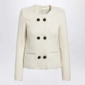 Isabel Marant Étoile Suely Bouclé Jacket With Fringed Trim - White