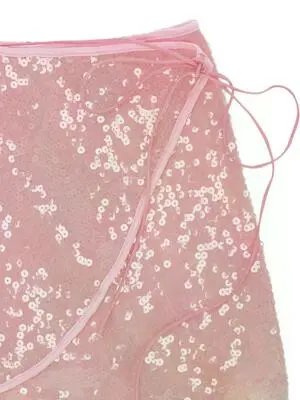 Oseree Sequin-embellished Wrap Skirt