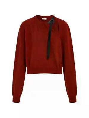 FERRAGAMO Crew Neck Sweater With Cut-out Detail - Red