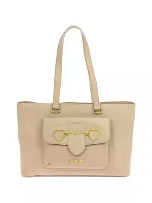 Moschino Heart-clasp Pocket Shoulder Bag - Neutrals