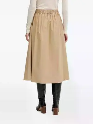 BENETTON Belted Flared Midi Skirt