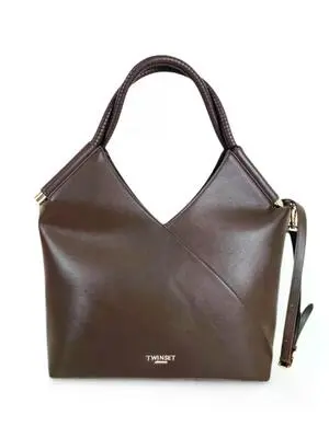 TWINSET Logo-plaque Top-handle Tote Bag - Brown